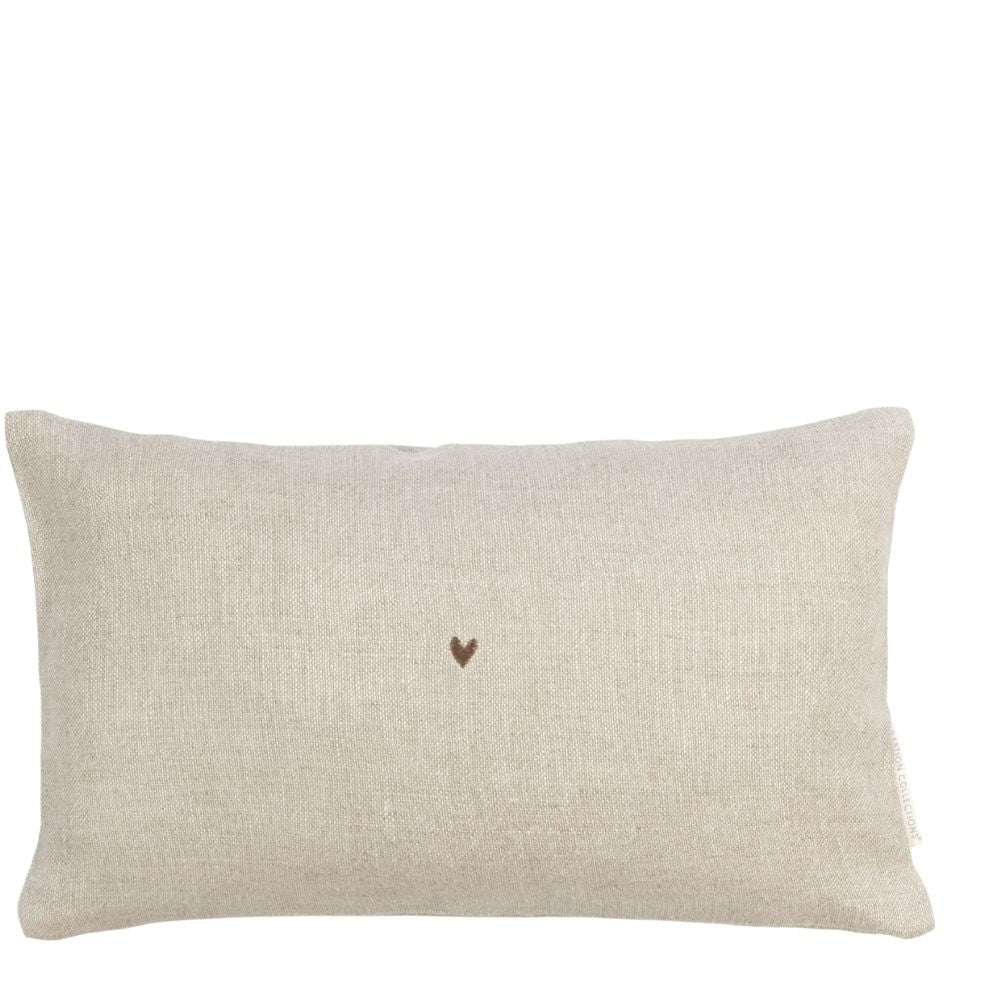 Bastion Collections Kissen Heart in brown 30 x 50 cm